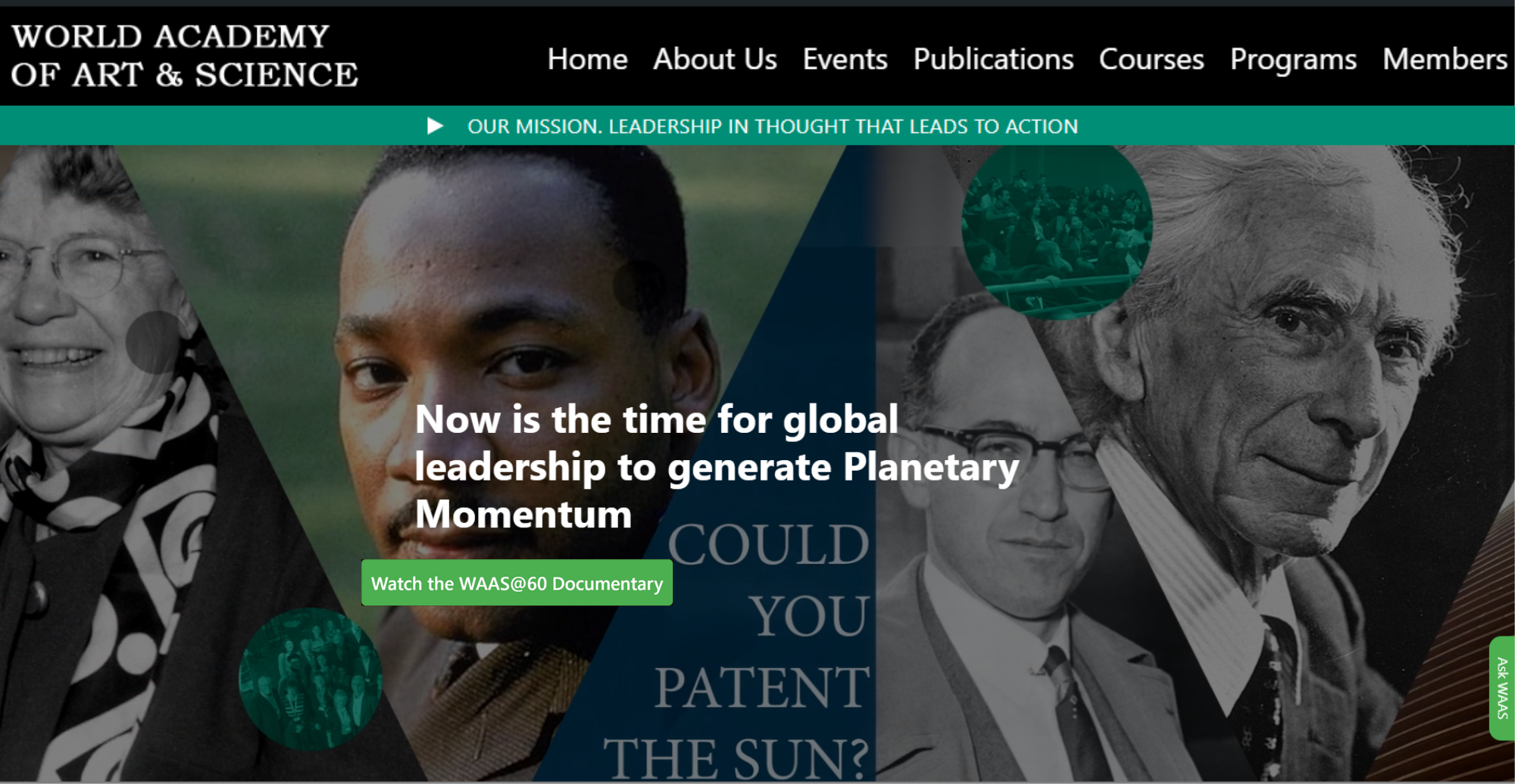 WAAS Management Newsletter - World Academy of Art and Science